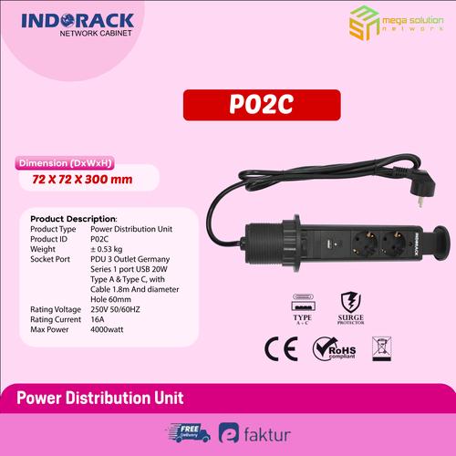 Jual INDORACK Power Socket Stop Kontak Meja Colokan Tanam Meja Stop ...