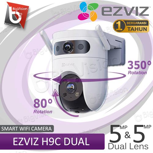 Promo EZVIZ H9C DUAL 5MP 3K WIFI CAMERA PTZ DUAL LENS ALARM KAMERA ...
