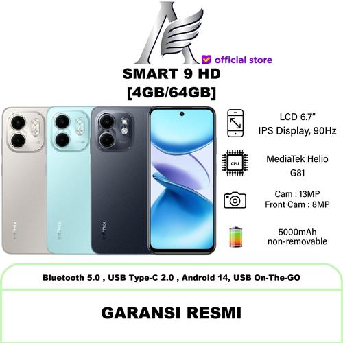 Promo Infinix Smart 9 HD 4/64 Garansi Resmi - Black Cicil 0% 3x ...