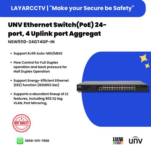 Jual UNV Ethernet Switch(PoE) 24-port, 4 Uplink port Aggregat NSW5110 ...