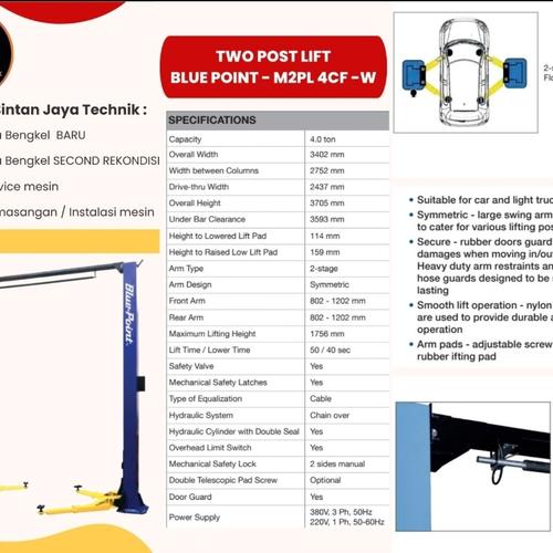 Jual 2 post lift / hidrolik mobil / car lift / hidrolik service mobil ...