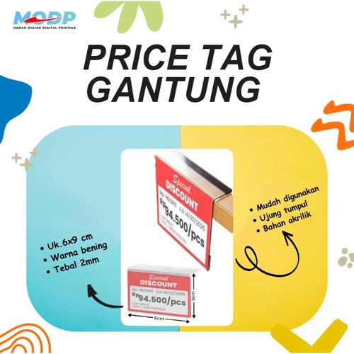 Jual Price Tag Gantung - Label Harga Akrilik Tipe Lem - Tag Harga ...