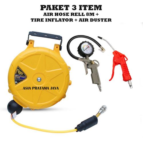 Jual AIR HOSE REEL - SELANG ANGIN GULUNG - SELANG KOMPRESOR ROL 8,5M ...