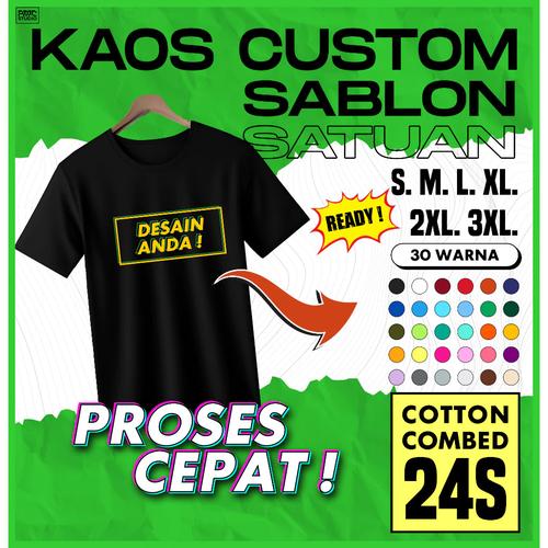 Jual KAOS CUSTOM SABLON FOTO DTF SATUAN DESAIN SUKA SUKA COTTON COMBED 24S - TIPE 1, S - Kab ...