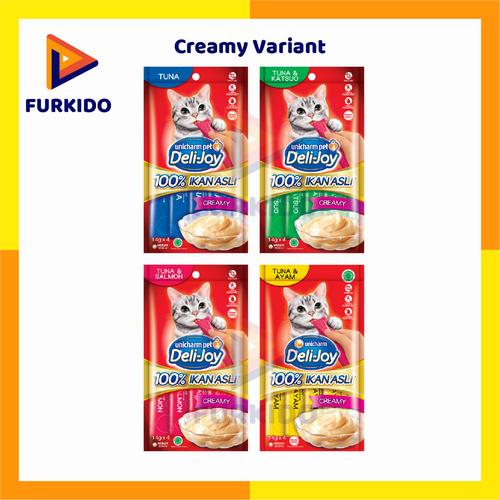 Jual Deli-Joy Creamy 14 Gram x 4 Pcs / Snack Kucing Creamy - C. Tuna ...