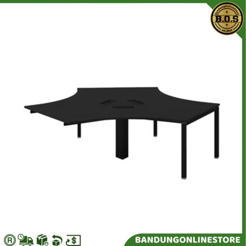 Jual Meja Kantor Modern Ekstensi Workstation 3 Seater Hitam Sieben Meja ...