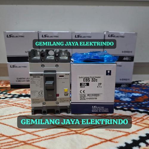 Jual ELCB LS 2P 20A 30MA / LS EBS-32C 20A / ELCB EBS-32c 2P 20A 30MA 14KA 415/460V 30KA 220/240V ...