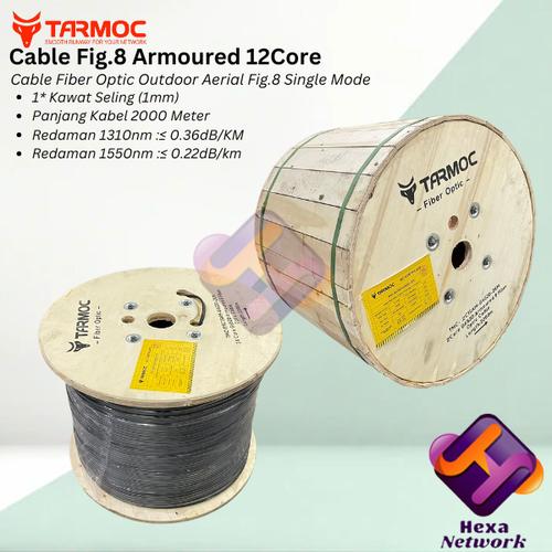 Jual Tarmoc Fiber Optic Cable Fig 8 Armoured 12 Core 2000m | Kabel ...