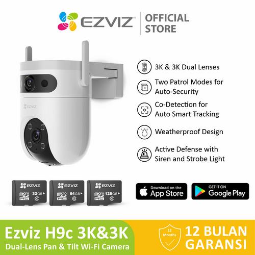 Promo Ezviz H9c Dual-Lens 3K 5MP Smart Home Wifi Pan Tilt IP Camera CCTV Outdoor w/SD Card 32/64 ...