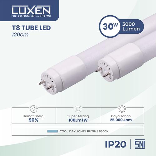 Promo Luxen Lampu TL LED Tube Light T8 Double End 30 Watt Cahaya Putih ...