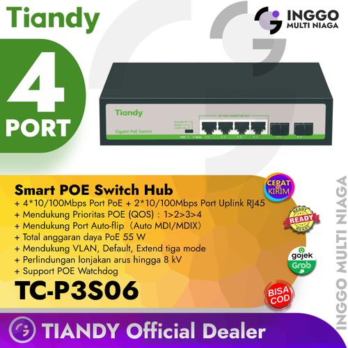 Jual Tiandy TC-P3S06 4+2 Smart POE Switch Hub IP Camera CCTV - SPEC:F ...
