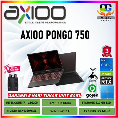 Promo Axioo Pongo 750 i7 13620H RTX4050 16GB 512GB Windows 11 15.6 Full ...