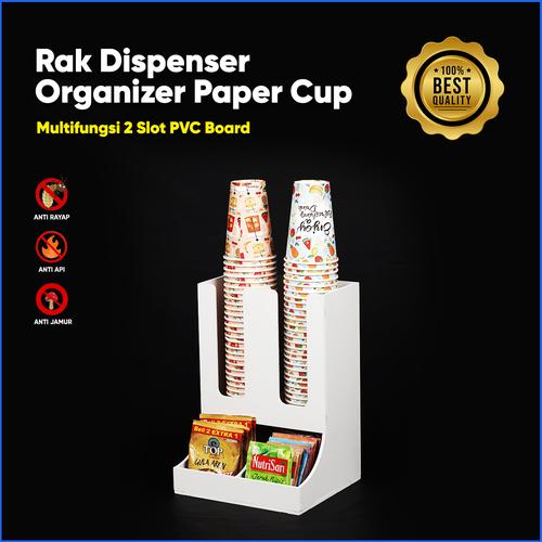 Jual Rak / Rack / Dispenser / Organizer Paper Cup Multifungsi 2 Slot ...