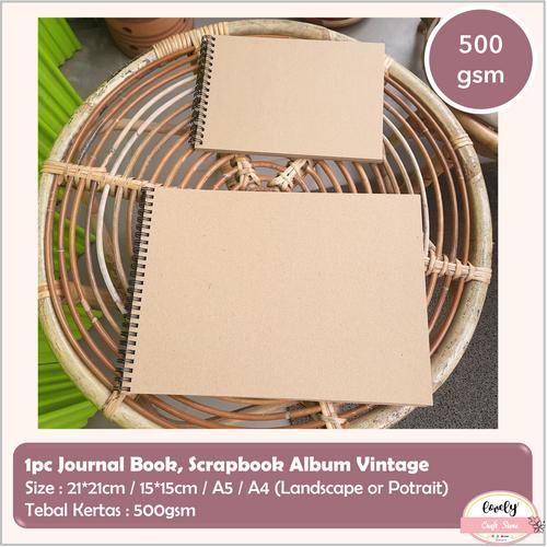 Jual 12 lembar 500 gsm Journal Book, Scrapbook Album Vintage, Scrapbook ...