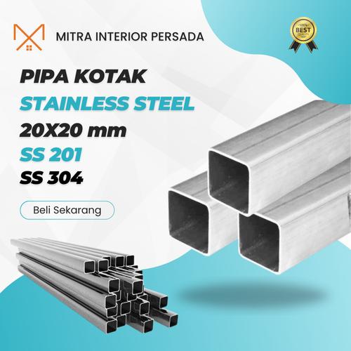 Jual PIPA KOTAK / PIPA HOLLOW STAINLESS STEEL 20X20 MM TEBAL 1 MM SUS ...