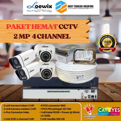 Jual PAKET HEMAT CCTV LOEWIX KAMERA 2 MP 4 CHANNEL 2 IN 2 OUT LX-4F320 ...