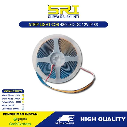Jual Led Strip Murah Berkualitas COB 480 Led IP 33 DC 12V Indoor ...