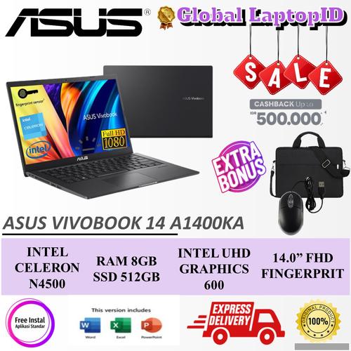 Jual RESMI Laptop ASUS VivoBook 14 A1400KA Intel Celeron N4500 RAM 8GB ...