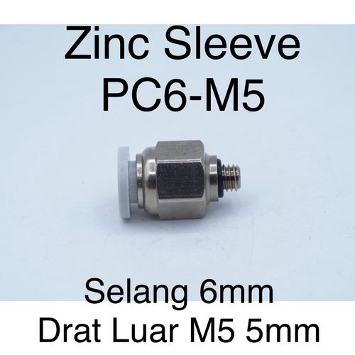 Jual PC6-M5 PC6 M5 Konektor Pneumatik Nepel Pneumatic Push Fitting Zinc ...