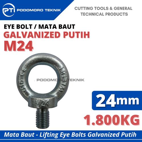 Jual Eyebolt Putih M24 Mata Baut 24 mm Lifting Eye Bolts Galvanised ...