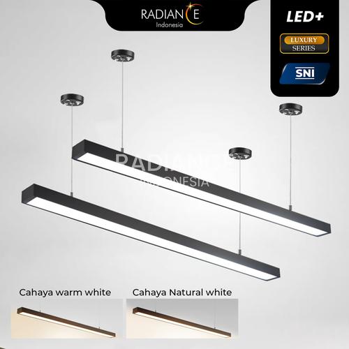 Jual Lampu Gantung Body Hitam Putih Lampu Plafon Kap Panjang LED Office ...