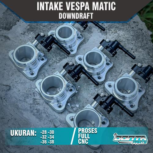 Jual Intake Vespa Matic downdraf Buat Ukuran Throtle Body(28)(30)(34 ...