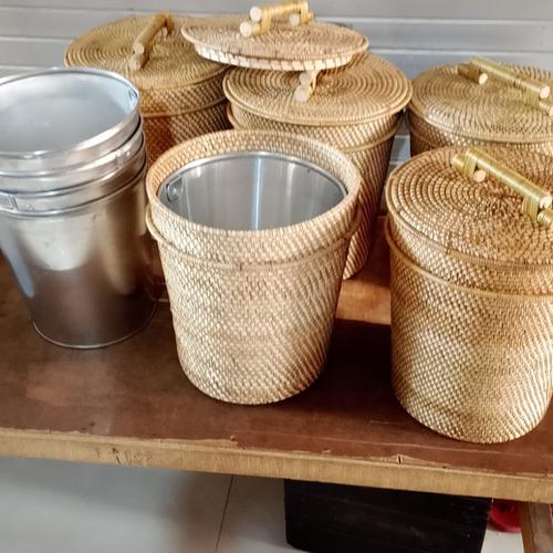 Jual rattan trash bin dust bin tempat sampah rotan - Kota Denpasar - Balinese ArtShop | Tokopedia