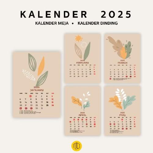 Jual Kalender 2025 Dinding Meja Motif Daun Minimalis - Meja - Kota ...