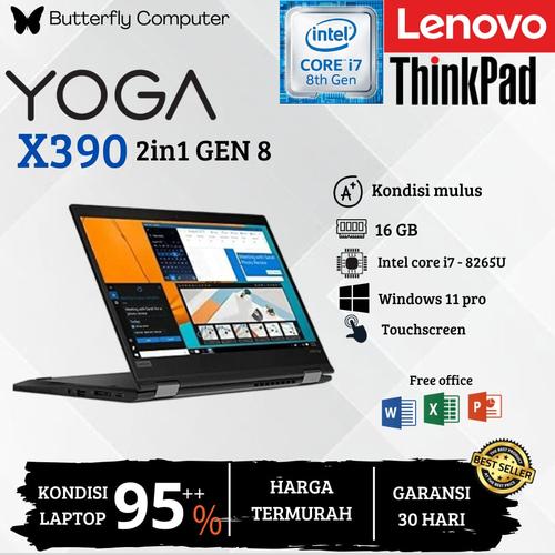 Jual Laptop Lenovo ThinkPad yoga X390 2IN1 Core i7 Gen 8 - RAM 16GB SSD ...