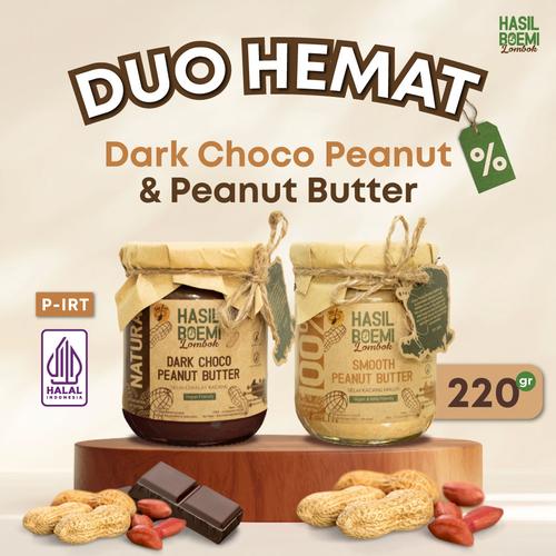 Promo Paket Dark Choco Peanut Butter & Peanut Butter (Organik) - Selai Cokelat Kacang & Selai ...