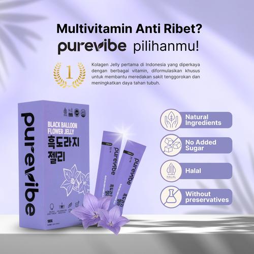 Promo PUREVIBE Black Balloon Flower Jelly - Relieve Sore Throat, 1 box ...