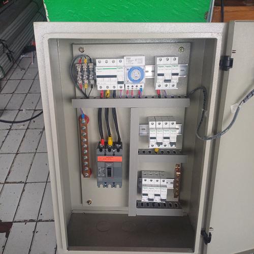 Jual Panel Distribusi 3phass 50A Panel Listrik komplit Timer Theben ...