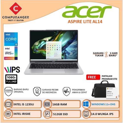 Jual Laptop Acer Core i5 gen 12 1235u 16gb ssd 512gb Aspire LITE AL14 ...