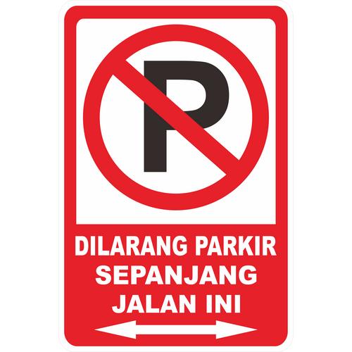 Jual Sticker Stiker Reflective Dilarang Parkir Sepanjang Jalan Ini 40cm ...