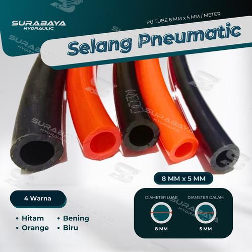 Jual PU Tube 8 mm x 5 mm Per Meter | Selang Pneumatic Polyurethane 8x5 Hose Pneumatik Angin ...