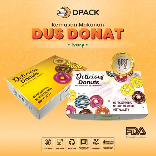 Promo Box Donat Isi 6 Pcs | Dus Donat | Kemasan Donat Bahan Ivory ...
