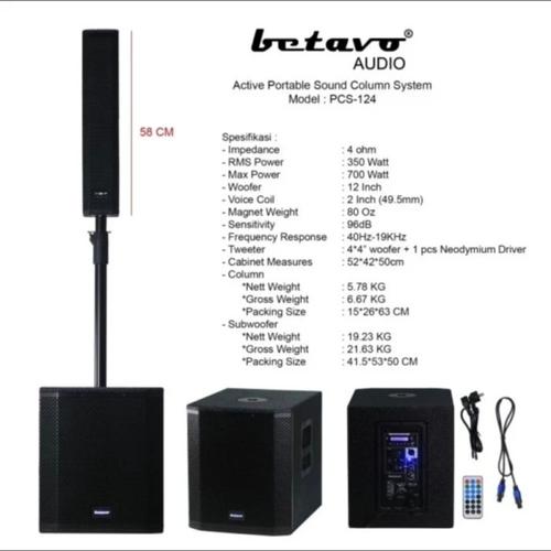 Jual Speaker Active Betavo Collumn 12 Inch PCS124 Original Garannsi Resmi 1 tahun Betavo ...