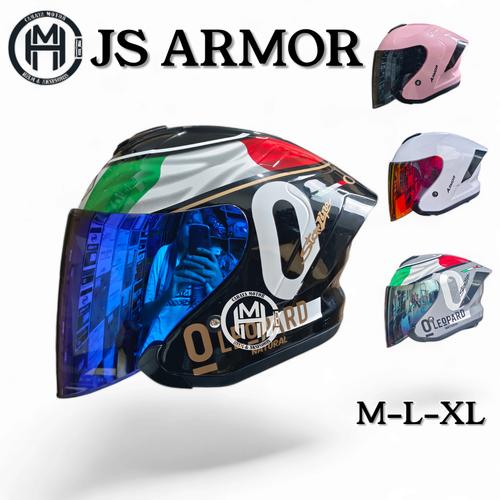 Jual HELM JS ARMOR MOTIF LEOPARD|HALF FACE - hitam polos, All Size ...