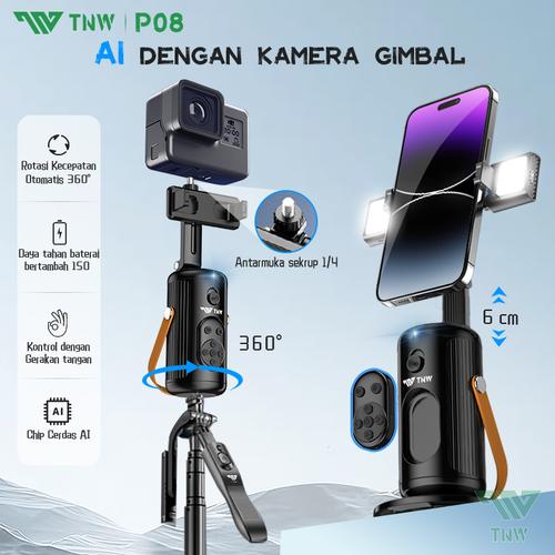 Promo TNW P08 Portable Face Tracking Tripod AI Gimbal Stabilizer ...