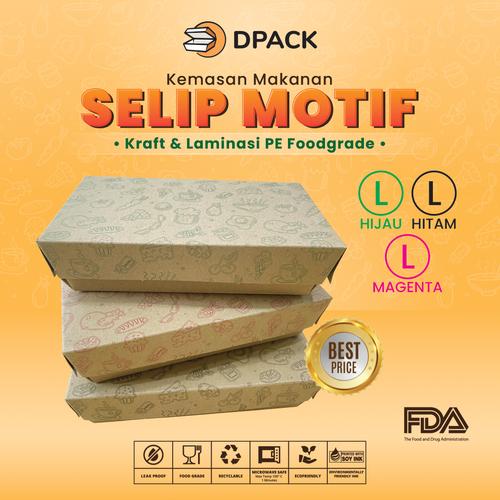 Promo PAPER LUNCH BOX MOTIF KRAFT LAMINASI KOTAK TAKEAWAY SIZE LARGE ...