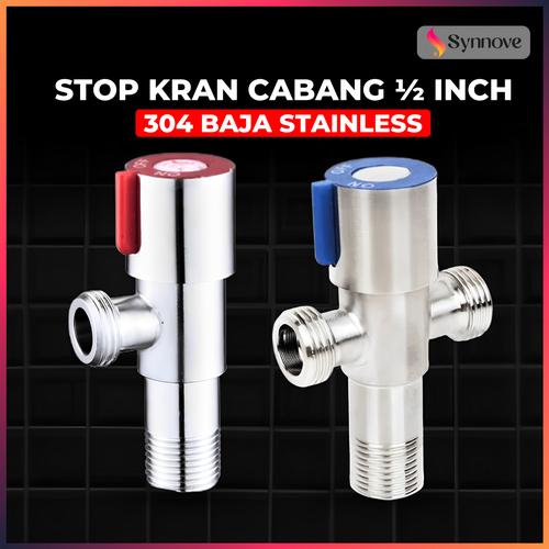 Promo Stop Kran ½ Inch Baja Stainless Stop Kran 2 Cabang Keran Kran ...