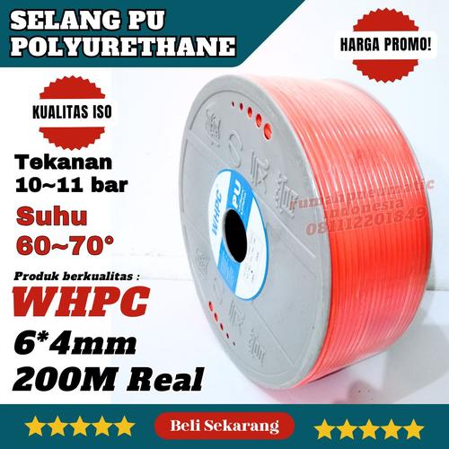 Promo Selang PU TUBING UKURAN 6 x 4 mm Pneumatic hose 1 ROLL 200 meter ...