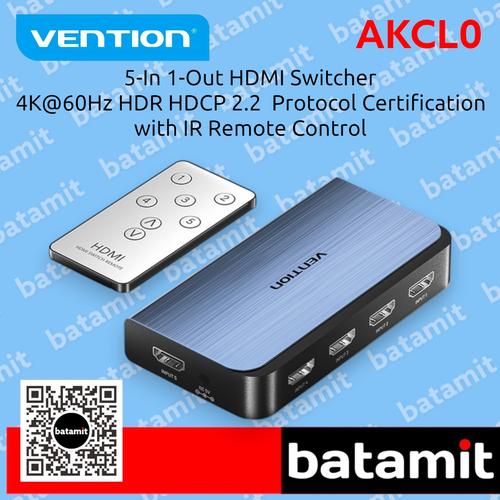 Jual VENTION AKC HDMI Switcher 5-in 1-out 4K@60Hz HDR HDCP 2.2 with IR ...