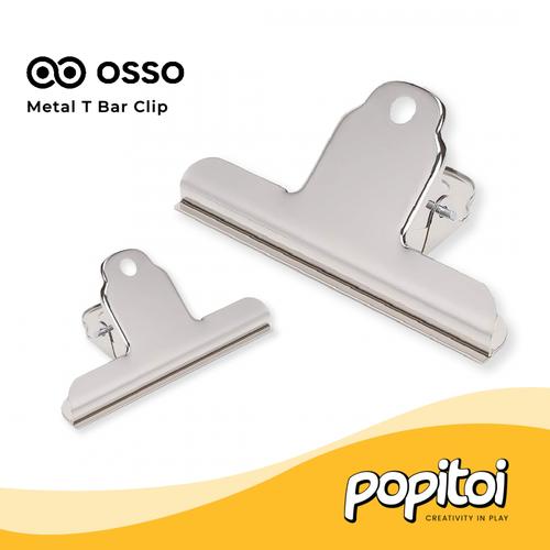 Jual OSSO Metal T Bar Bulldog Clip Klip Penjepit Kertas Dokumen Silver ...