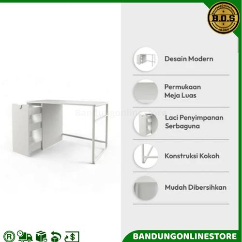 Jual Meja Kantor Minialis Modern Dengan Laci penyimpanan Putih Informa ...