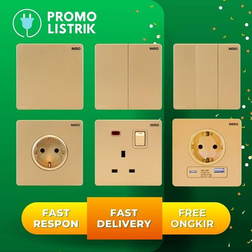 Promo SAKLAR NERO CASA X2 GOLD ENGKEL, SERI, TRIPLE, INTERMEDIATE, STOP ...