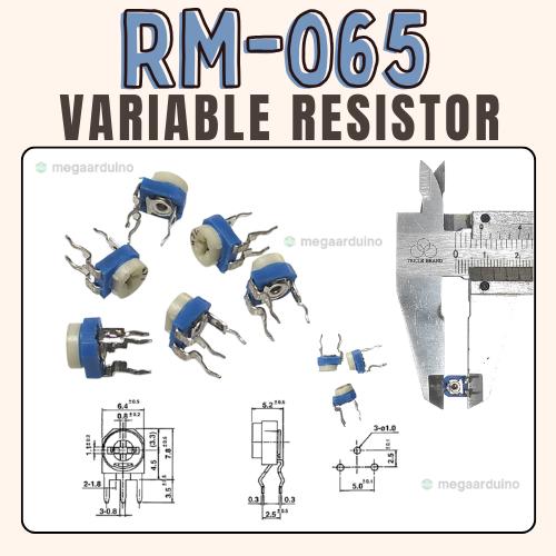 Jual 200 R 200R ohm 201 Trimpot Trimmer Variable Resistor VR RM065 adj ...