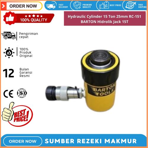 Jual Hydraulic Cylinder 15 Ton 25mm RC-151 BARTON Hidrolik Jack 15T ...