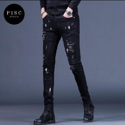Jual Jeans | Skinny Fit Jeans black Ripped Swag black edition - 28 ...