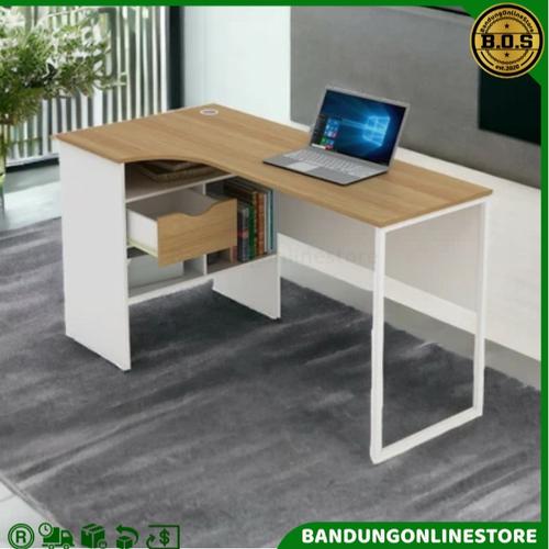 Jual Meja Kantor Modern Putih Oak Selma Meja Kerja Neo Davos Meja ...